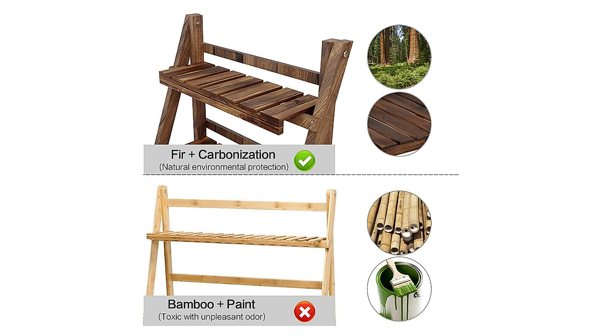 Yaheetech 3-Tier Folding Plant Stand - Elegant & Functional