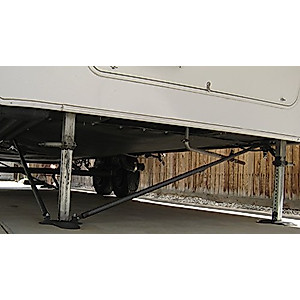 Best Stabilizer System for 5th Wheel, and Travel Trailers Without Auto Leveling - 4 Foot Plates- Item B, Up to 95% Movement reductionl
