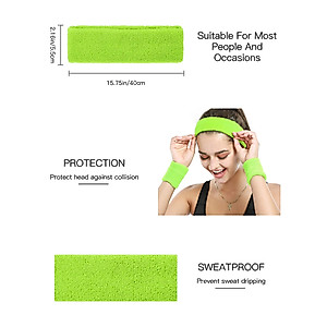 SATINIOR 80s Neon Leggings Party Retro Jogging Sports Headband Wristbands Leg Warmers (Rose Red)