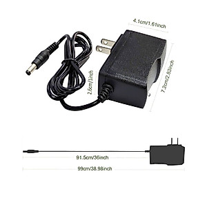 6Volt 2Amp Power Supply Adapter DC 6V Power Cord 100-240V AC to DC Converter 6 Volt 2A 2000mA Power Adapter with 5.5mm x 2.5mm Tip 6V2A Wall Adapter AC/DC Transformer