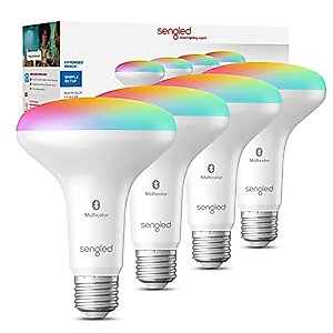 Sengled Alexa Smart Flood Light Bulbs, Bluetooth Mesh BR30 Smart Bulbs That Work with Alexa Only, 65 Watt Equivalent Full Color and Tunable White 650 LM, E26 Base Recessed, No Hub Required, 4 Pack