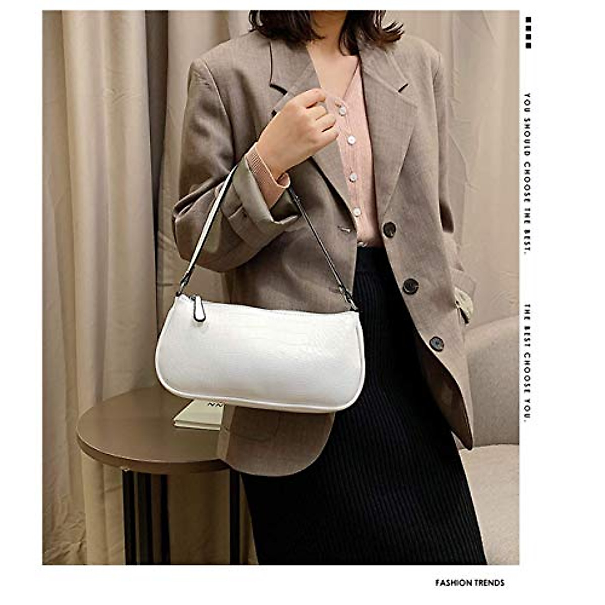 abigail paige Women Retro Classic Crocodile Snakeskin Pattern Clutch Shoulder Bag with Magnetic Closure (Crocodile 1), Medium