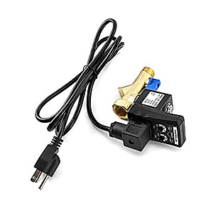 QWORK Automatic Gas Tank Valve with US Plug - Suitable for Gas Tanks, Drip Legs, and Compressed Air System Components - AC 110V Power Supply - 1/2" Valve Size Electronic Drain Valve