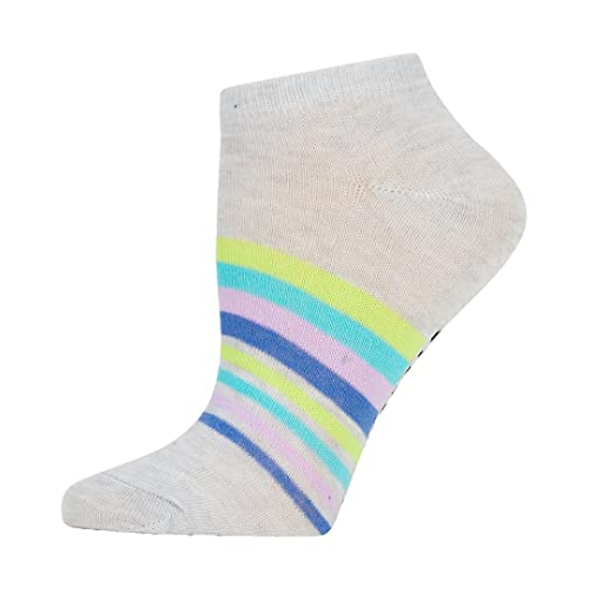 Steve Madden Women's 10 Pairs Pattern Low Cut Athletic & Comfy Sports Socks, White Multi 1
