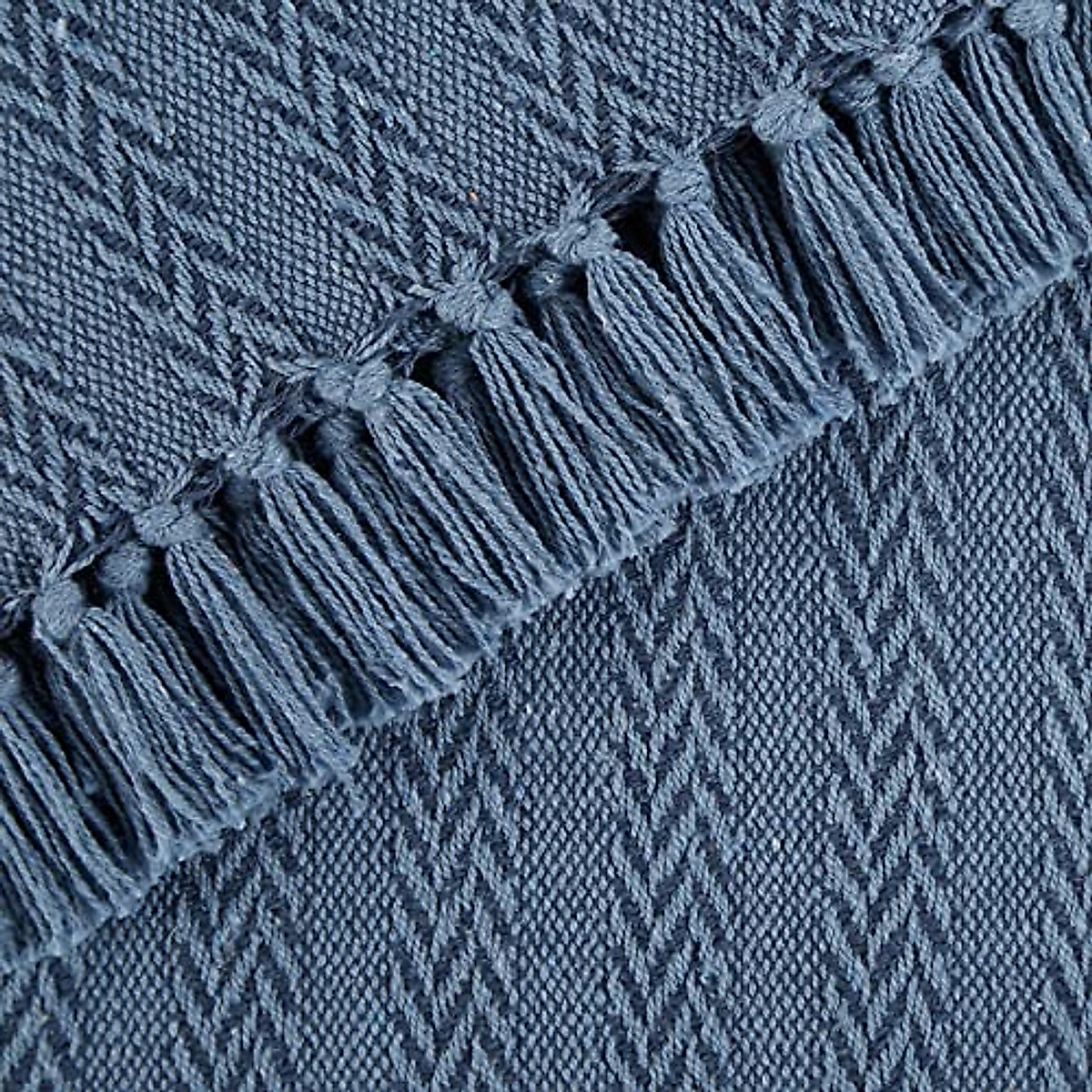 DII Industrial Tonal Textured Woven Throw 50x60, French Blue