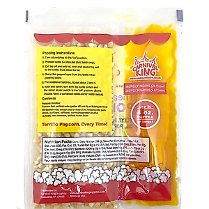 crait Carnival King All-In-One Popcorn Kit for 4 Ounce Popper – 16 Cups of Popped Popcorn Per Packet – Easy to Use Popcorn Portion Packs (5 Pack)