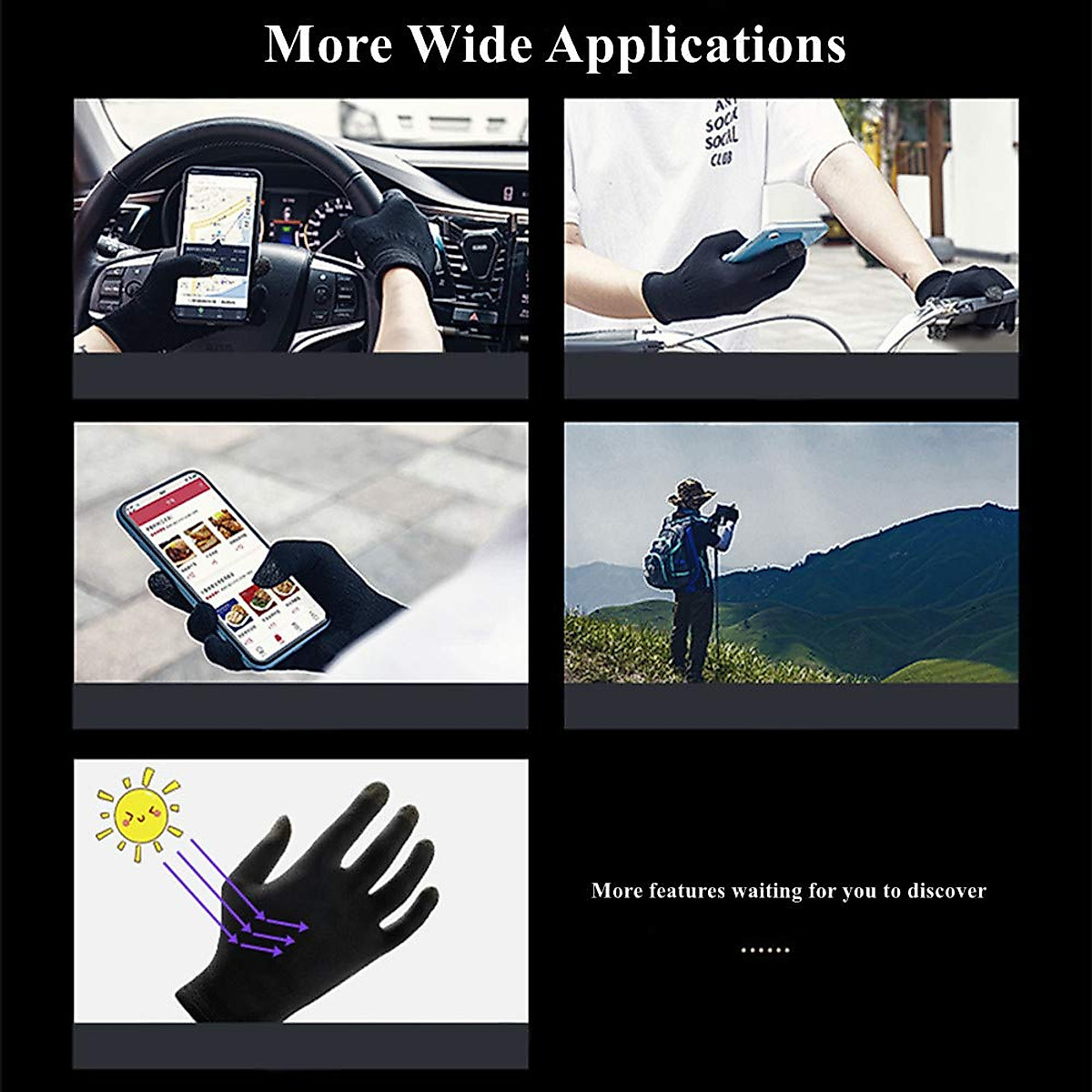 Rakizbe Gaming Gloves for Touchscreen, High-Sensitive Anti-Sweat Breathable Seamless Game Gloves for PUBG Mobile/Knives Out/Rules of Survival