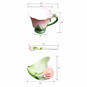 Beddinginn Pink Tea Cups and Saucers (Pink)