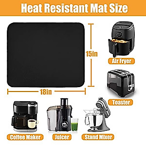 Amerbro Heat Resistant Mats for Countertop - Firproof 15x18 in Heat Resistant Mats for for Air Fryer - Kitchen Countertop Protector for Air Fryer, Coffee Maker, Stand Mixer, Toaster, Oven 2PCS