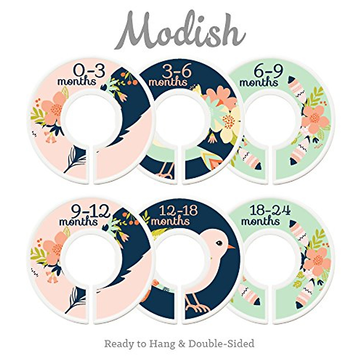 Modish Labels Baby Clothes Size Dividers, Baby Closet Organizers, Size Dividers, Baby Closet Organizers, Closet Dividers, Clothes Organizer, Girl, Boho, Tribal, Feathers, Flowers, Birds (Baby)