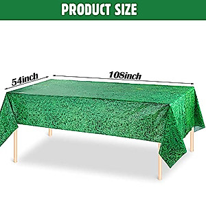 3 Pieces Disposable Plastic Grass Tablecover, Vibrant Green Grass Sign Tablecover for Soccer or Sports Theme Parties Decorations and Supplies, 54 x 108 Inch