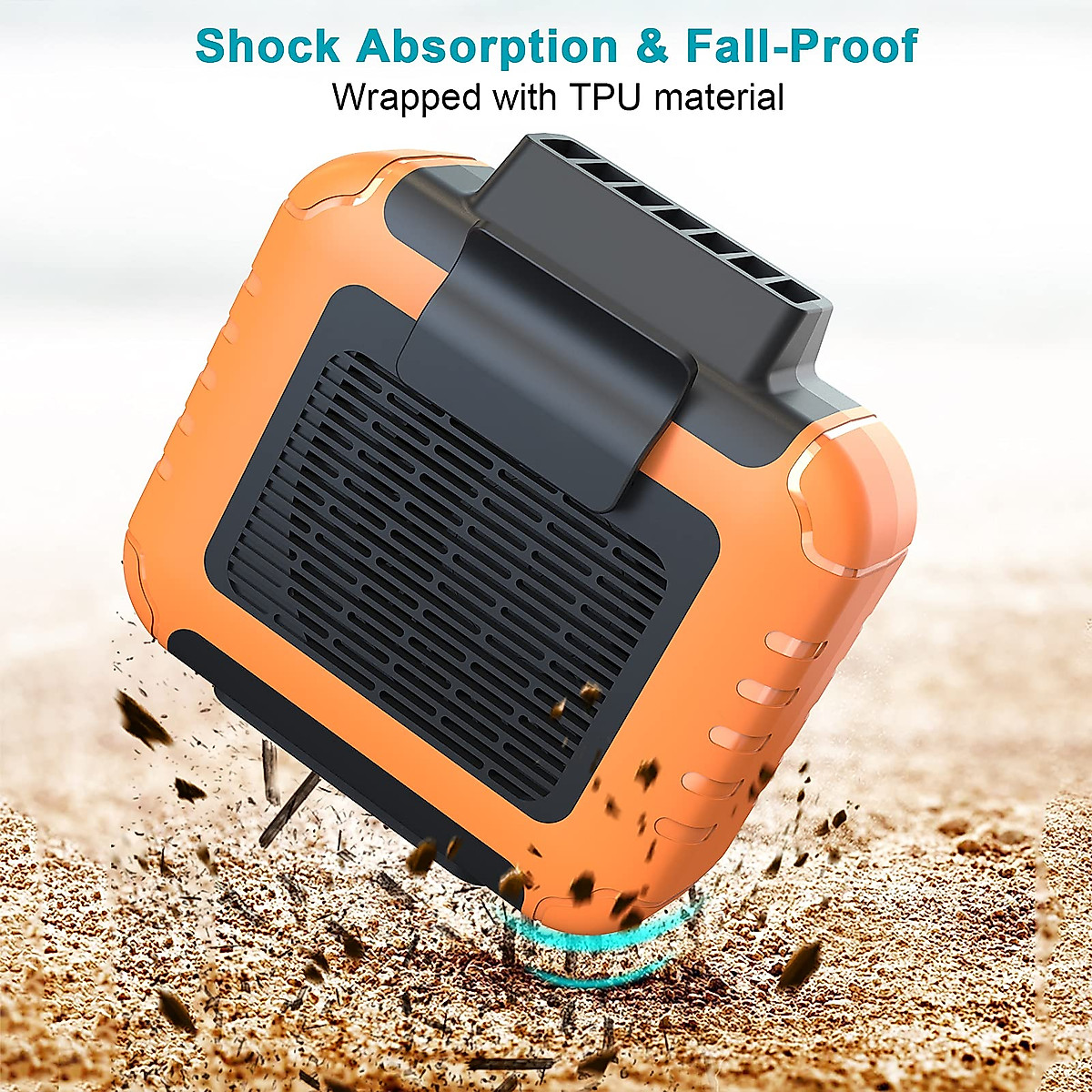 Yeedie Portable Waist Fan with 23H Working Time, Strong Airflow, 3 Speed, Personal Cool Clip Fan Under Shirt, Hand Free Wearable Belt Fan for Outdoor Working Hiking Fishing Jobsite Farm