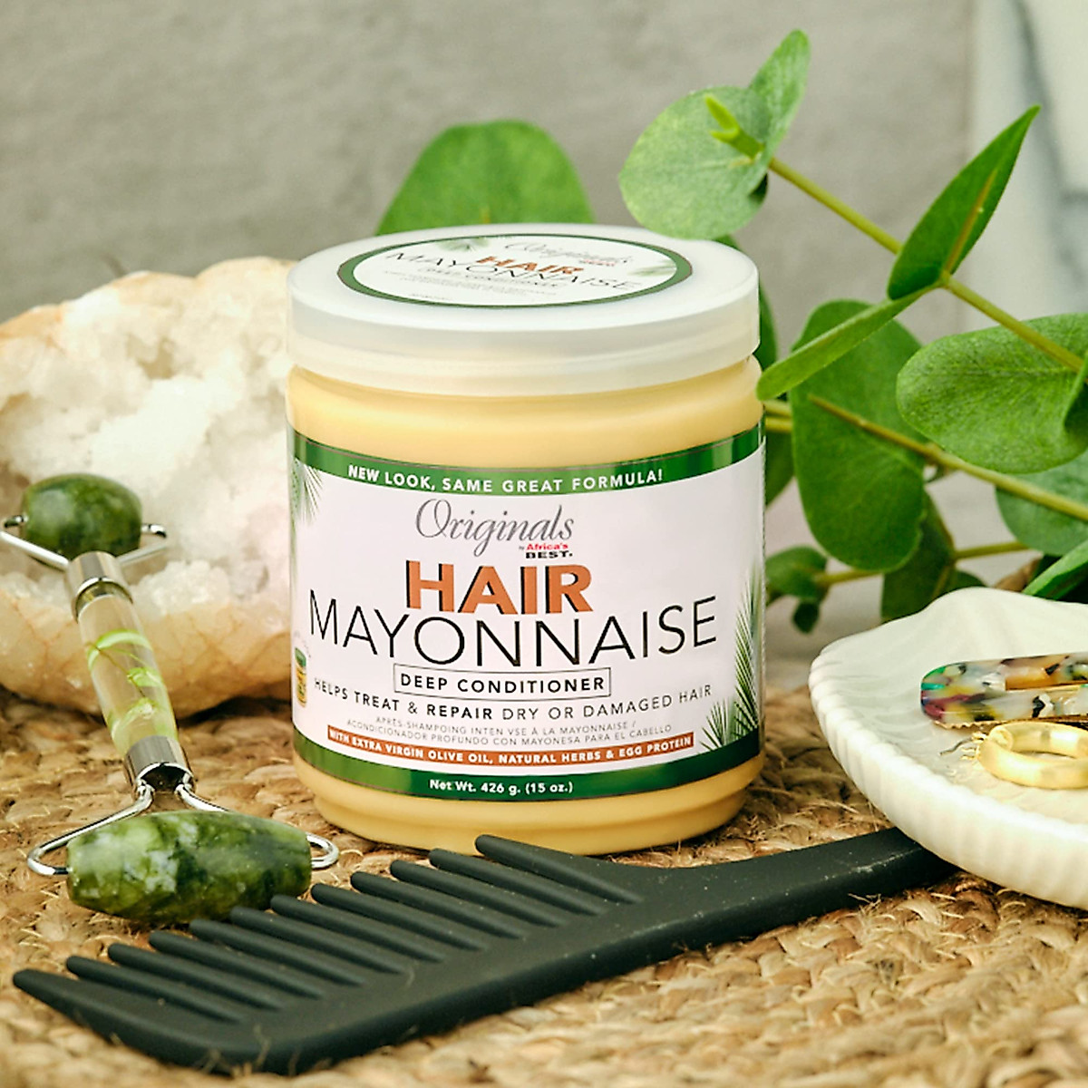 Originals By Africa's Best Hair Mayonnaise Conditioner – 2 Pack (15 oz Jars) – Enriched with Herbal Extracts, Egg Protein & Olive Oil for Deep Conditioning & Repair