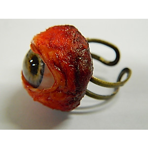 Dead Head Props Realistic Life Size Human/zombie Eyeball Ring with Eye Lids for Halloween, Cos Play (Infected Blue 26mm)