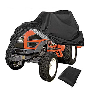 KISEER Outdoors Lawn Mower Cover Waterproof Heavy Duty 210D Polyester Oxford UV Protection Lawn Tractor Cover Fits Decks Up to 54" with Drawstring and Storage Bag