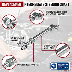 Intermediate Steering Shaft with U Joint Coupler - Replaces 8L1Z-3B676-A - Compatible with Lincoln Navigator and 2009-2014 Ford F150 and 2007-2014 Expedition