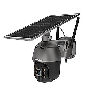 SOLIOM S600 3G/4G LTE Outdoor Solar Powered Cellular Security Camera Wireless,Pan Tilt 360°View Spotlight,1080p Night Vision,2 Way Talk,PIR Motion Sensor,No WiFi,US Version