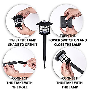 Zone Tech Outdoor Solar Powered Light – LED 12 Pack Bright Premium Quality Rain-Proof Walkway Path Patio Yard Lawn Garden LED Lamp (12 Pieces)