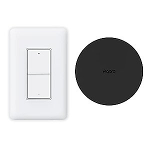 Aqara Smart Light Switch (with Neutral, Double Rocker) Plus Aqara Hub M2, Zigbee Switch, Remote Control and Set Timer for Home Automation, Compatible with Alexa, Apple HomeKit, Google Assistant