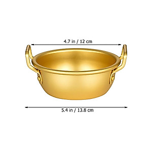 Yardwe Korea Ramen Pot Fast Noodles Cooking Pots Soup Stew Pot Stockpot Alluminum Ramyun Pot with Handles Camping Cookware for Pasta 12.5cm