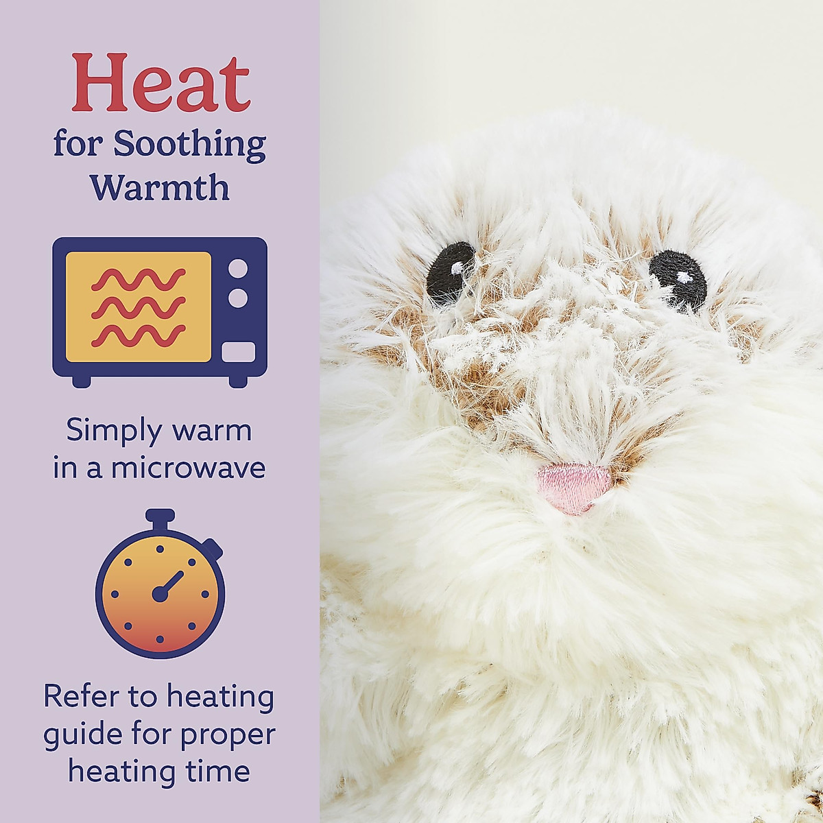 warmies Junior Microwavable & Weighted Stuffed Animals, Hamster - Heated Stuffed Animal Plushie for Warmth & Comfort - Cute Soft Plush Toys for Adults & Children (Boys, Girls, Babies & Toddlers)