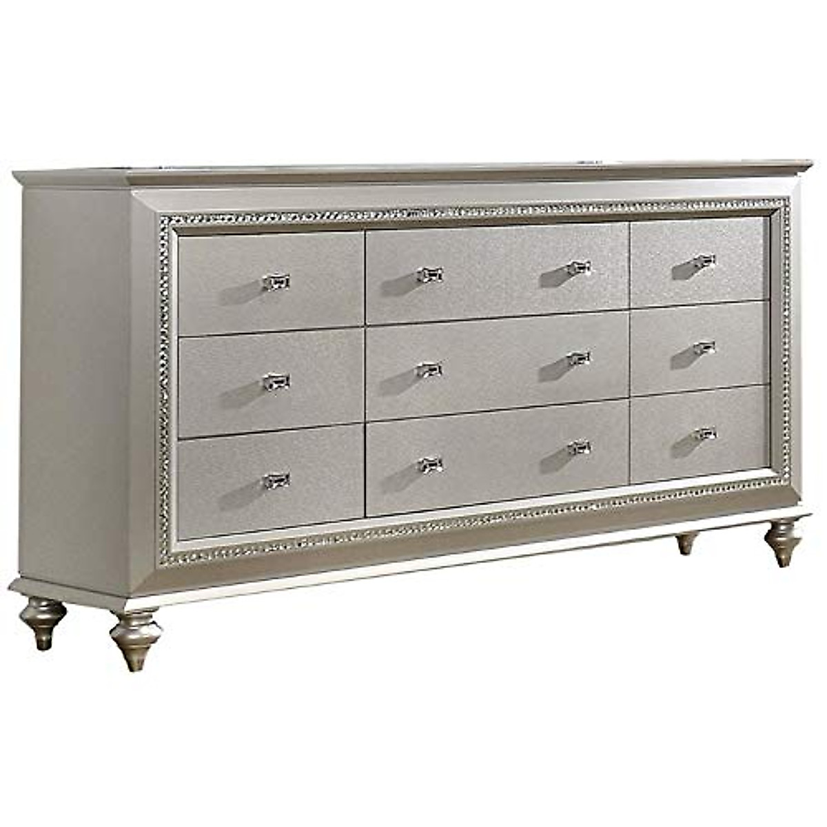 Acme Furniture Dresser with 9 Storage Drawers, Yellow