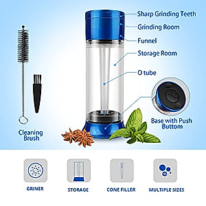 Spice Grinder, All in One Grinder with Filling and Storage Blunt Roller Machine, 3-in-1 Spice Grinder.