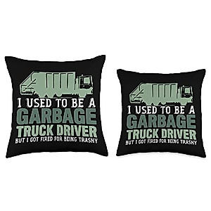 Garbage Truck Driver Joke Trucks Recycling Trashy RCV Throw Pillow
