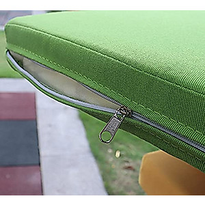 Hruile 2 3 Seater Garden Long Bench Cushion Pad Mat with Fixing Ties, 5cm Thick Bench Seat Cushion Pad, Waterproof Seat Pad for Outdoor Patio Furniture Swing Chair, Blue, 60x30cm