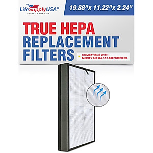 LifeSupplyUSA 3-in-1 Filter (HEPA, Carbon, Pre-Filter) fits MA-112 air purifier