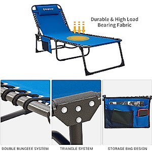 KingCamp Lounge Chair, 74.8''x23.2''x14.5, Blue