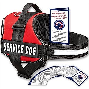 Service Dog Vest with Hook and Loop Straps and Handle - Harness is Available in 8 Sizes from XXXS to XXL - Service Dog Harness Features Reflective Patch and Comfortable Mesh Design Bright Red