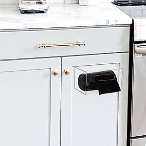 Aphbrada Trash Bag Dispenser Roll Holder, Wall Mount Acrylic Garbage Bag Dispenser Roll Holder for Kitchen Cabinet, Trash Can Liners Organizer for Under Sink, Clear