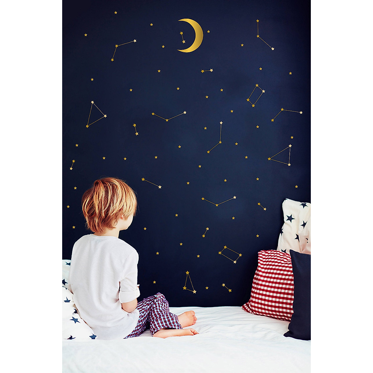 DXLING 190 Gold Star Constellation Wall Decal Kids Bedroom Removable Decoration Outer Space Nursery Sticekrs Zodiac Astronomy Art Mural Decor ZB162 (Gold)