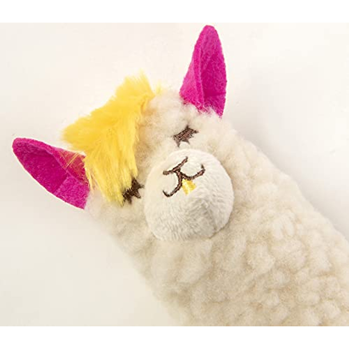 SmartyKat Leggy Llama Kicker Plush Catnip Cat Toy - White/Pink, One Size