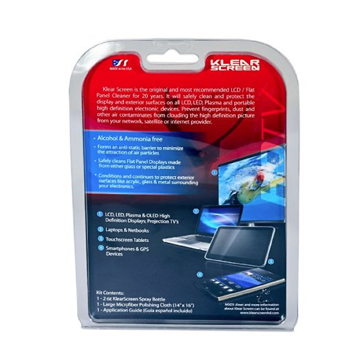 Klear Screen Large TV Cleaning Screen Cleaner for Tvs, Gaming Monitors, LCD, LED, OLED, LED, Made in The USA