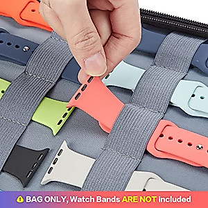 BGTREND Watch Bands Carrying Case for 35 Watch Bands, Watch Band Holder and Organizer Compatible with Apple Watch Bands and Other Accessories, Gray