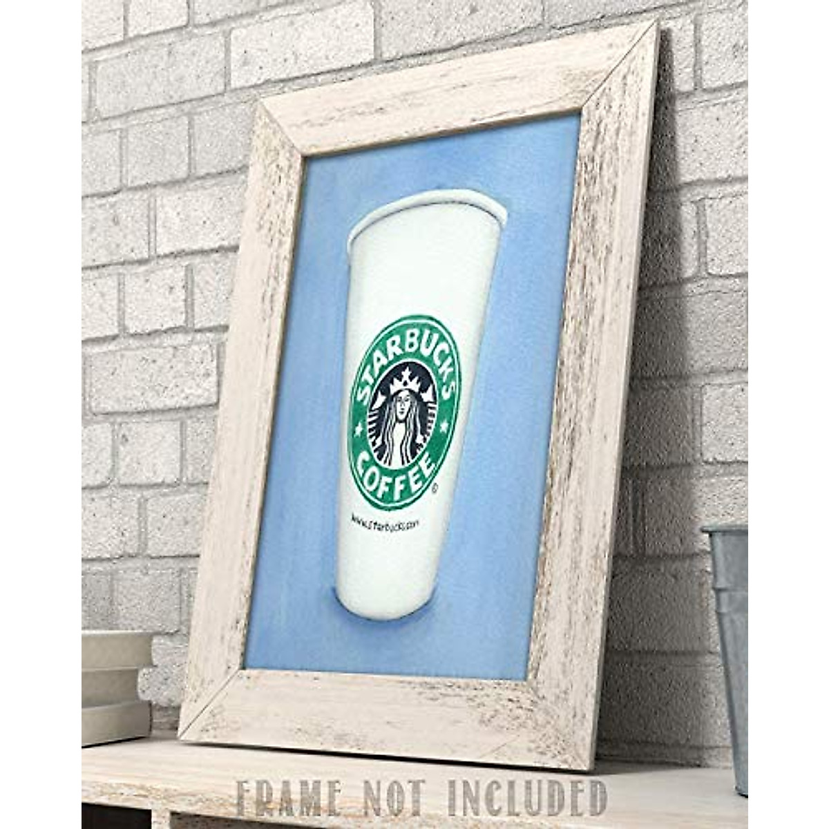 Starbucks Watercolor - Great Coffee Bar Accessories, Dining Room and Kitchen Decor, Coffee Station Display, Starbucks Decoration Gift, Gift for Coffee Lovers, 11x14 Unframed Art Print Poster