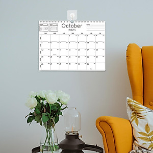 BHR Wall Calendar -Calendar 2023-2024 from Jan. 2023 to Jun. 2024 18 Months Calendar 14.7"×11"Thick Paper with Julian Dates and Block for New Year and Christmas Gifts (White)
