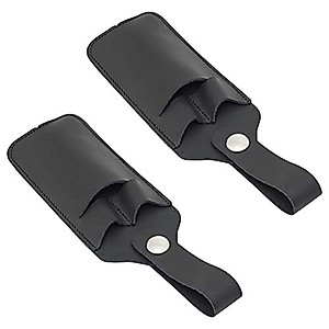 Leather Snap Sheath Utility Knife/Box Cutter Holder with 3 Pockets for Multitools, Pencil (2)