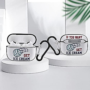 Soft Volleyball Airpods Case Cover for Apple AirPods Pro Cute Airpod Case for Boys Girls PC Hard Silicone Protective Skin Airpods Accessories with Keychain