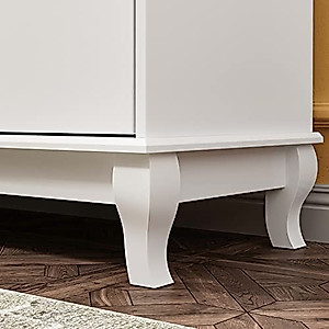 Homsee 10 Drawer Double Dresser with Stylish Carved Legs, Modern Wood Dresser Chest of Drawers with Large Storage Space for Bedroom, White (55.1”W x 15.7”D x 35.4”H)