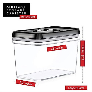 DWËLLZA KITCHEN Airtight Food Storage Containers - Pantry Snacks Kitchen Container, Baking Supplies, 4LB Sugar & Flour Canister - 4 Pc Set All Same Size - Clear Plastic BPA-Free - Keeps Fresh & Dry