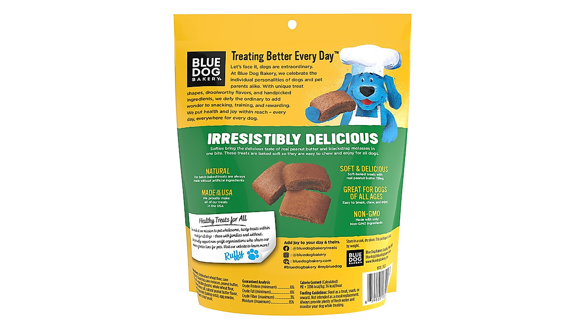 Blue Dog Bakery Peanut Butter Dog Treats - Softies 16.2oz