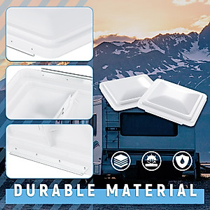 HECASA 2Pcs 14" RV Roof Vent Cover Compatible with Ventline Previous to 2008 and Elixir Vents Starting 1994 PP Vent Lid Polycarbonate White