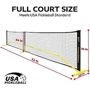 A11N Portable Pickleball Net System, Designed for All Weather Conditions with Steady Metal Frame and Strong PE Net, Regulation Size Net with Carrying Bag