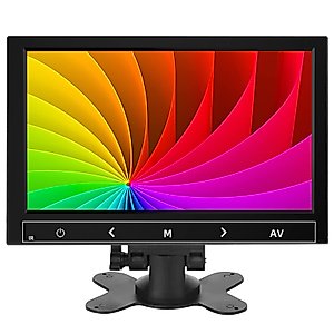 7 Inch Small Monitor, Raspberry Pi Monitor Built-in Speakers, Mini Monitor 1024 x 600, HDMI Monitor 60 Hz, 5ms, IPS Screen Display w/Remote Control, HDMI VGA AV BNC Input, Computer Monitor,PC Monitor
