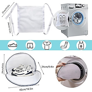 4 Set Shoe Dryer Wash Bags, Sneaker Dryer Bags Laundry Shoe Bags for Washer and Inside Dryer Door, Shoe Dryer Bag with Straps, Sneaker Laundry Net Bag for Shoes
