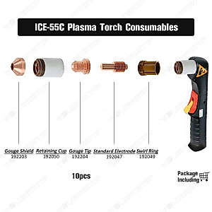 ICE-55C Torch Gouging Tip 192204 Nozzle for Miller Plasma Cutting Consumables 10pcs