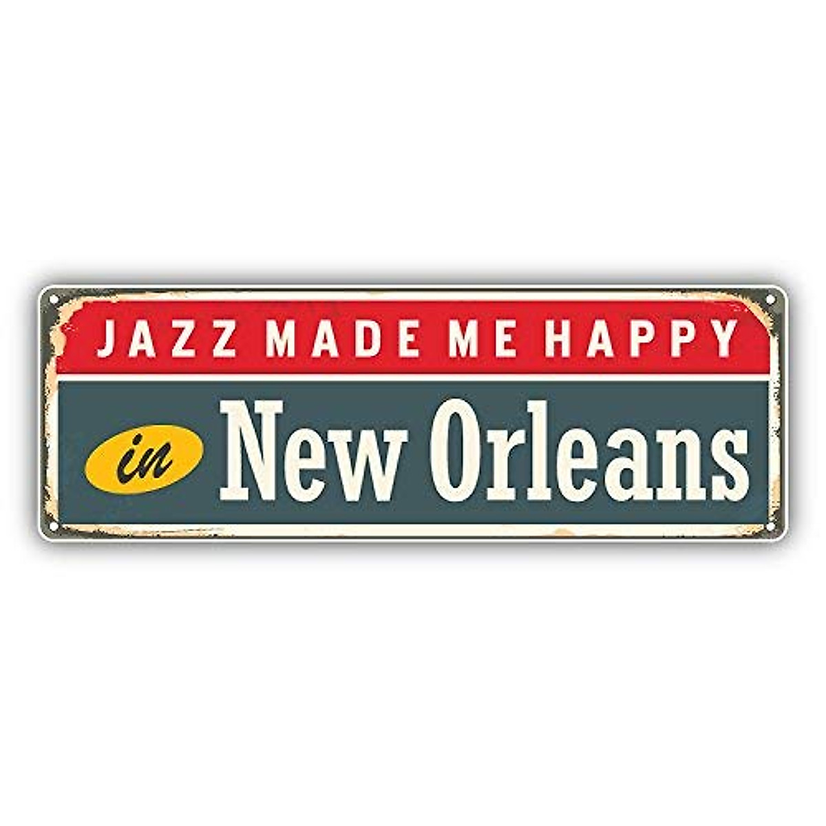 DG Graphics New Orleans Retro Travel Tin Sign Art Decor 6'' x 2'' Magnet Vinyl Magnetic Sheet for Lockers, Cars, Signs, Refrigerator